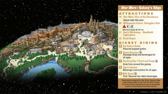 Mapa de Star Wars: Galaxy’s Edge da Disneyland Califórnia | Disney Guia